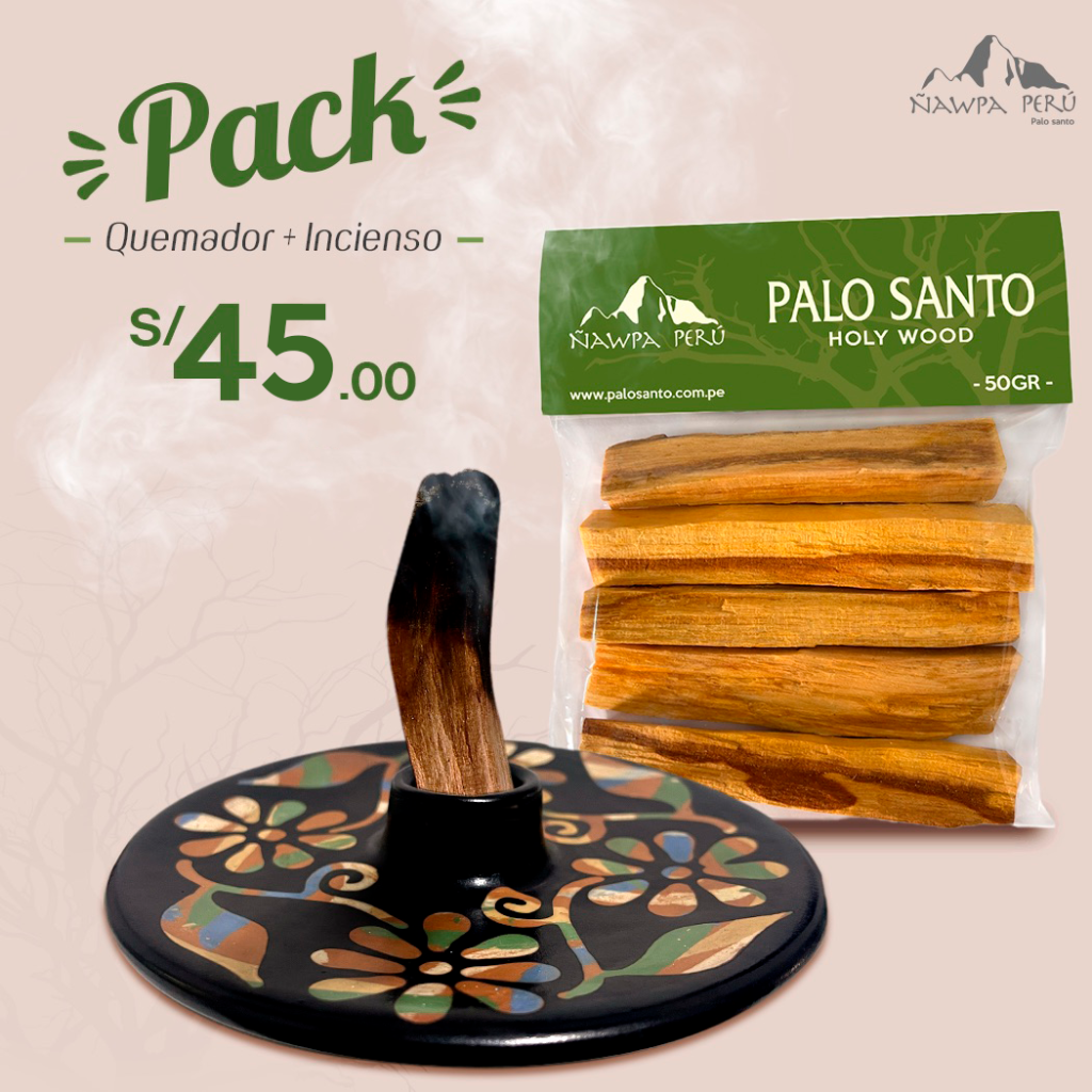 Pack Palo Santo 50 gr + Quemador (VENTA SOLO PARA PERÚ) - Palo Santo ...